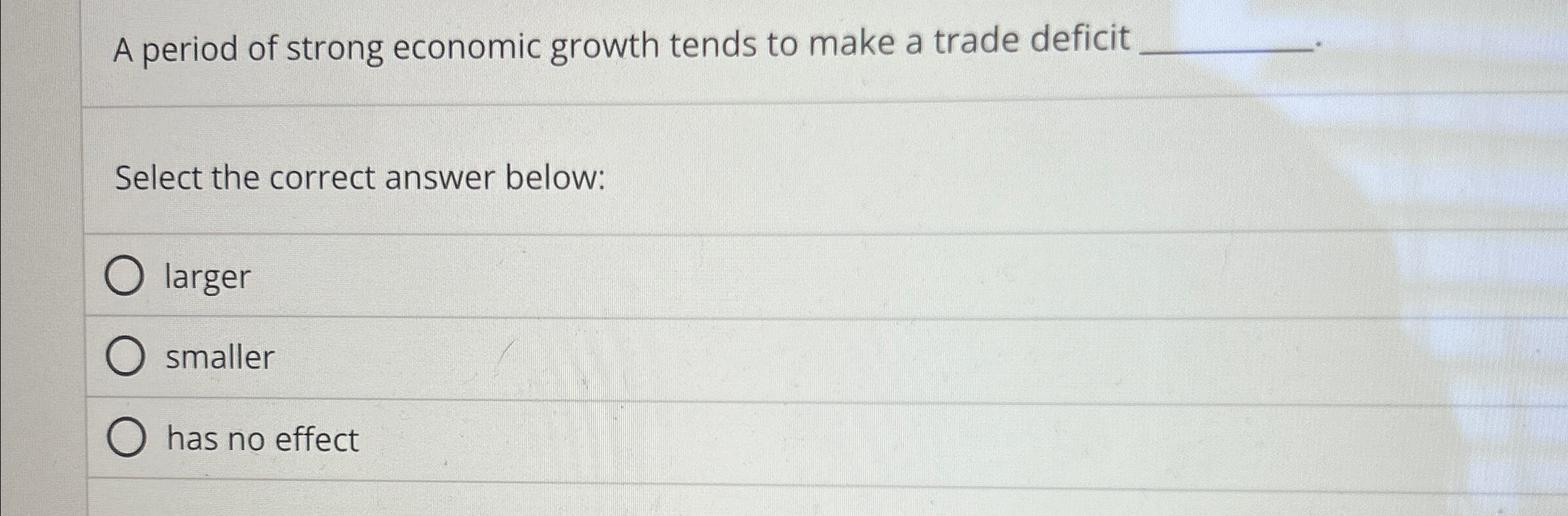Solved A period of strong economic growth tends to make a | Chegg.com