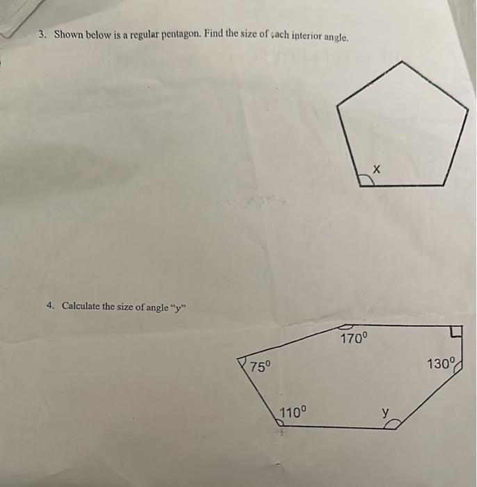 Solved 1. Calculate the size of angle " x " 2. A regular | Chegg.com