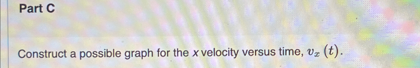Solved Part CConstruct a possible graph for the x ﻿velocity | Chegg.com