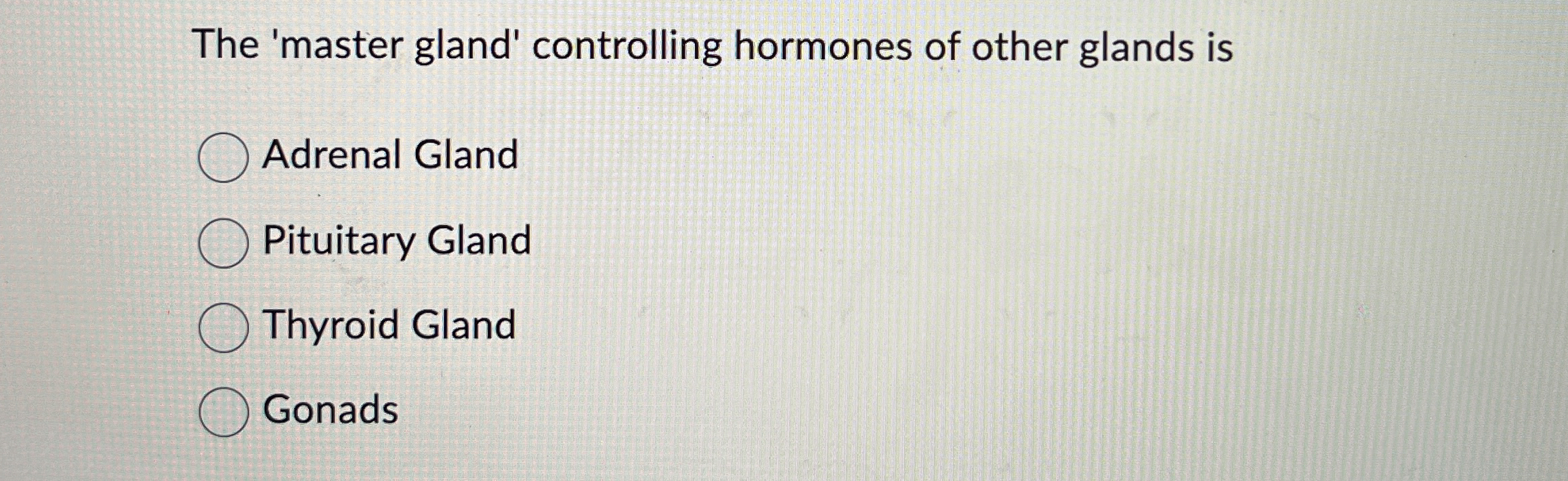 Solved The 'master gland' controlling hormones of other | Chegg.com