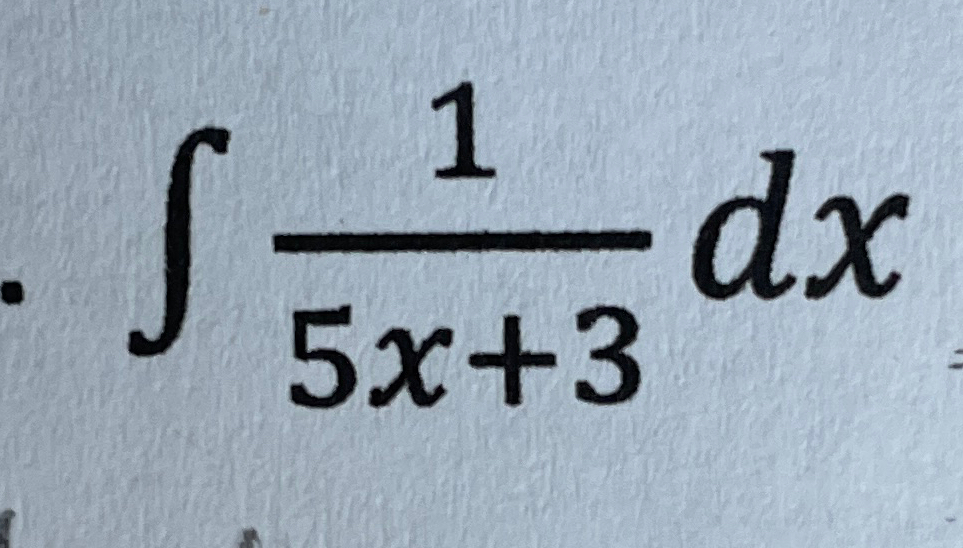 Solved ∫﻿﻿15x+3dxFind each indefinite integral using an | Chegg.com