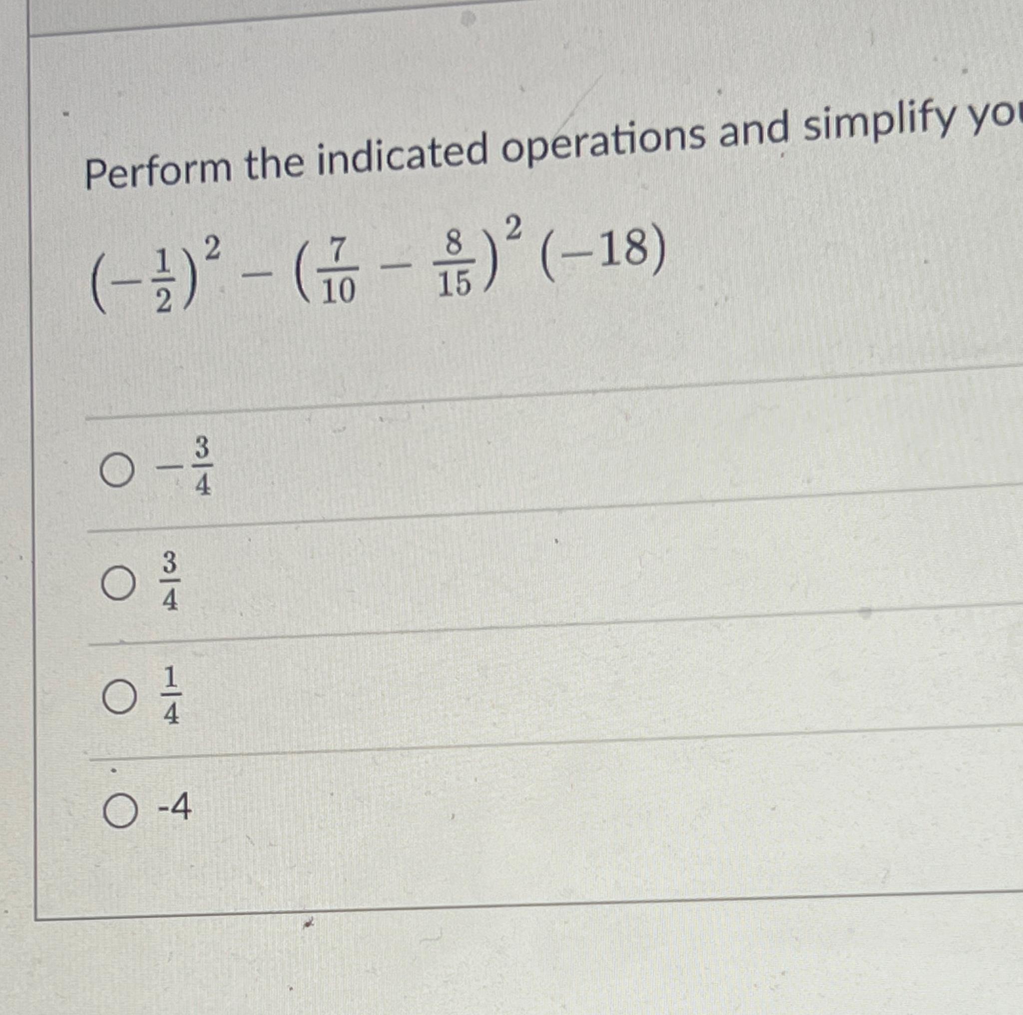 Solved Perform the indicated operations and simplify yo | Chegg.com