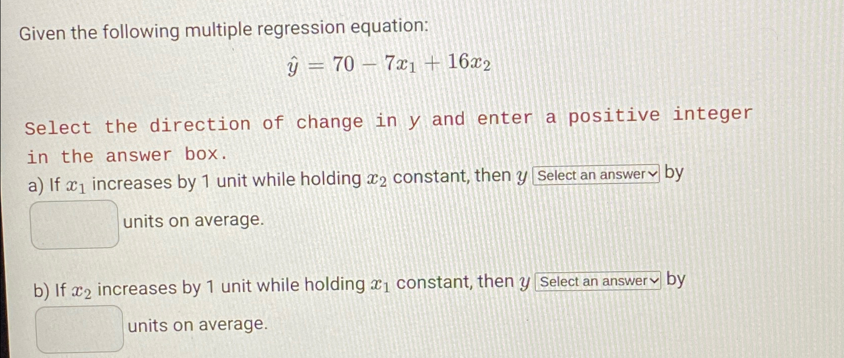 Solved Given the following multiple regression | Chegg.com