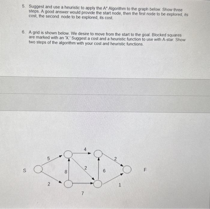 Solved 5 Suggest And Use A Heuristic To Apply The A Al 