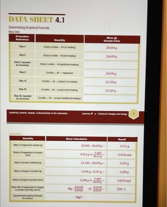 Solved Name Lab Partner Lab Section Pre-laboratory Exercises | Chegg.com
