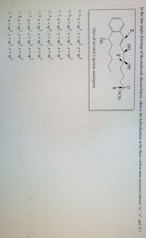 Solved In the line angle drawing of the molecule shown | Chegg.com