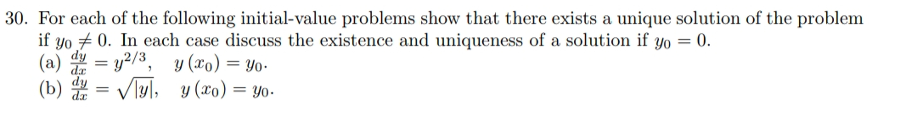 Solved For each of the following initial-value problems show | Chegg.com