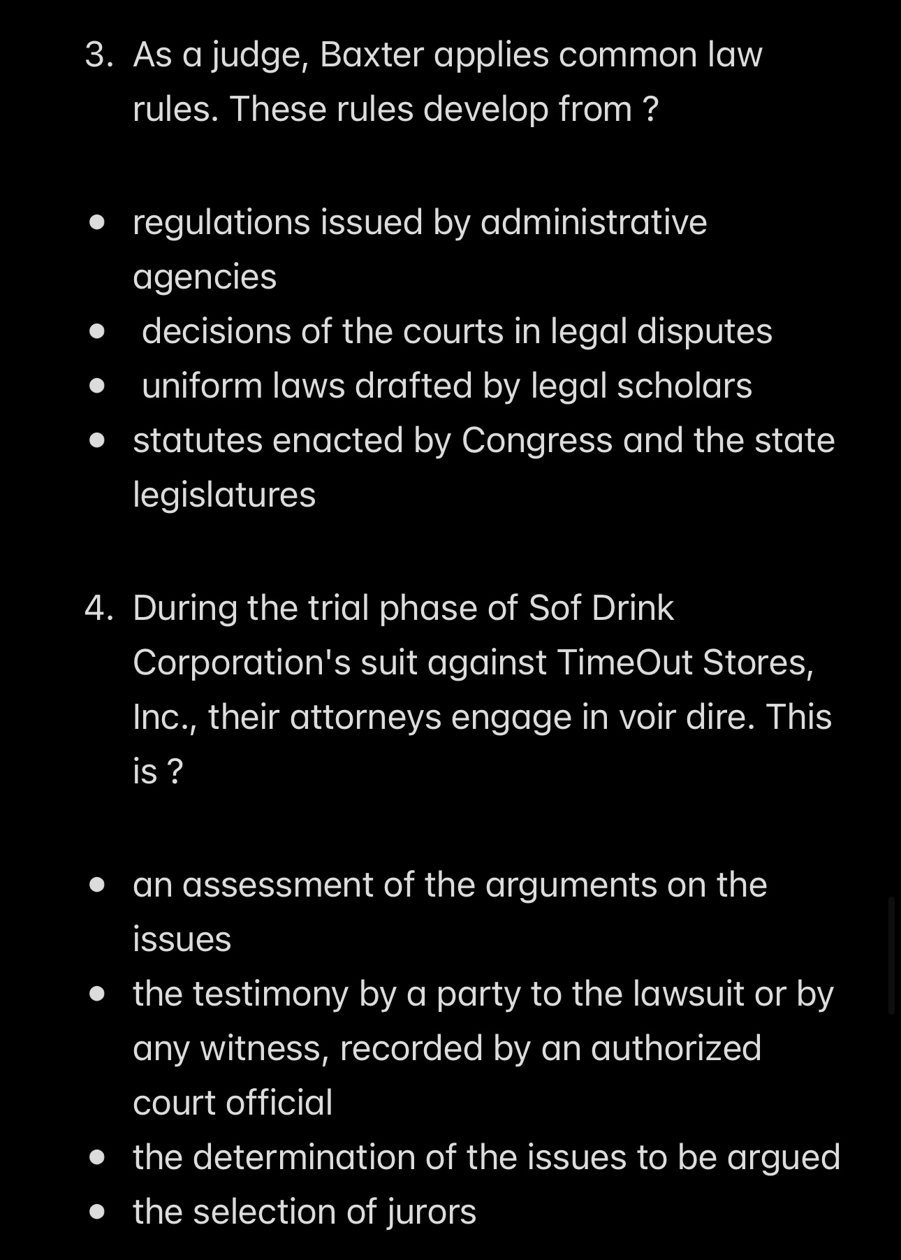 Solved As a judge, Baxter applies common law rules. These | Chegg.com