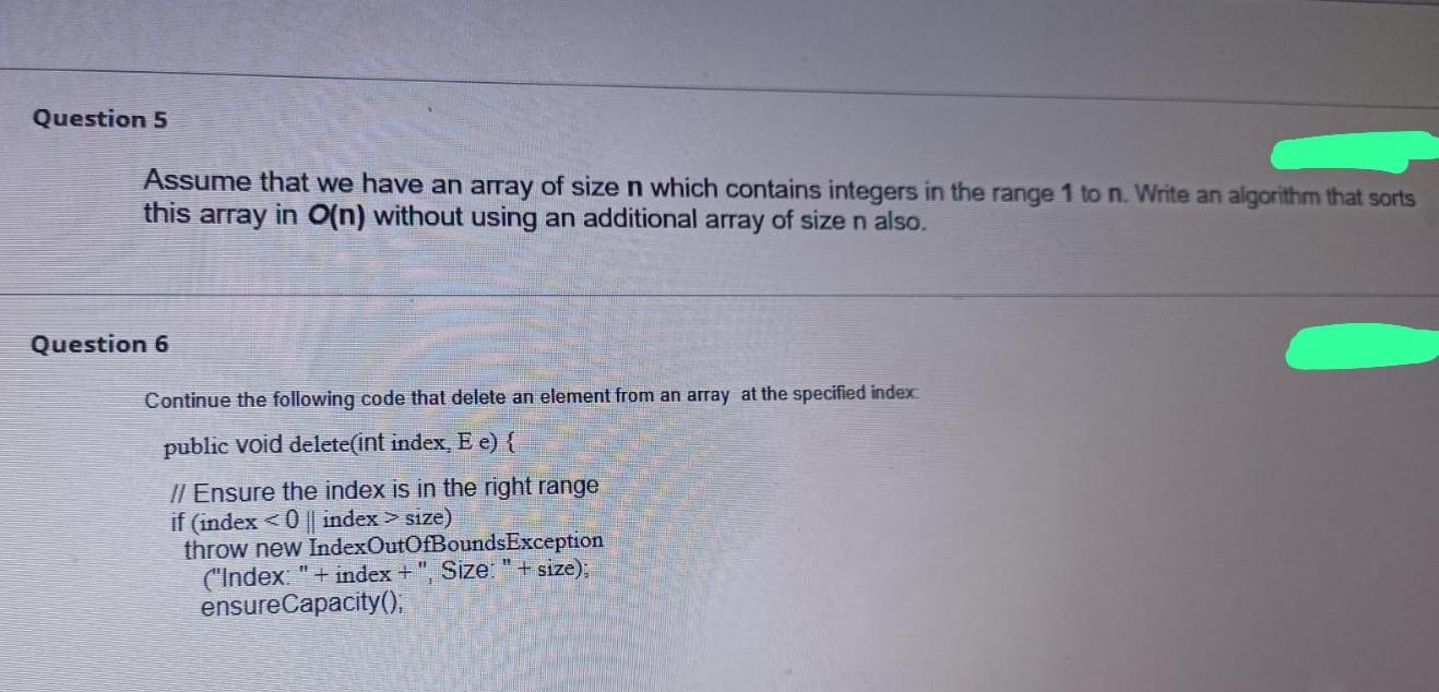Solved Assume that we have an array of size n which contains | Chegg.com