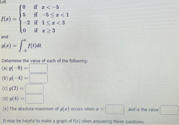 Solved Let f(x)=⎩⎨⎧05−20 if x