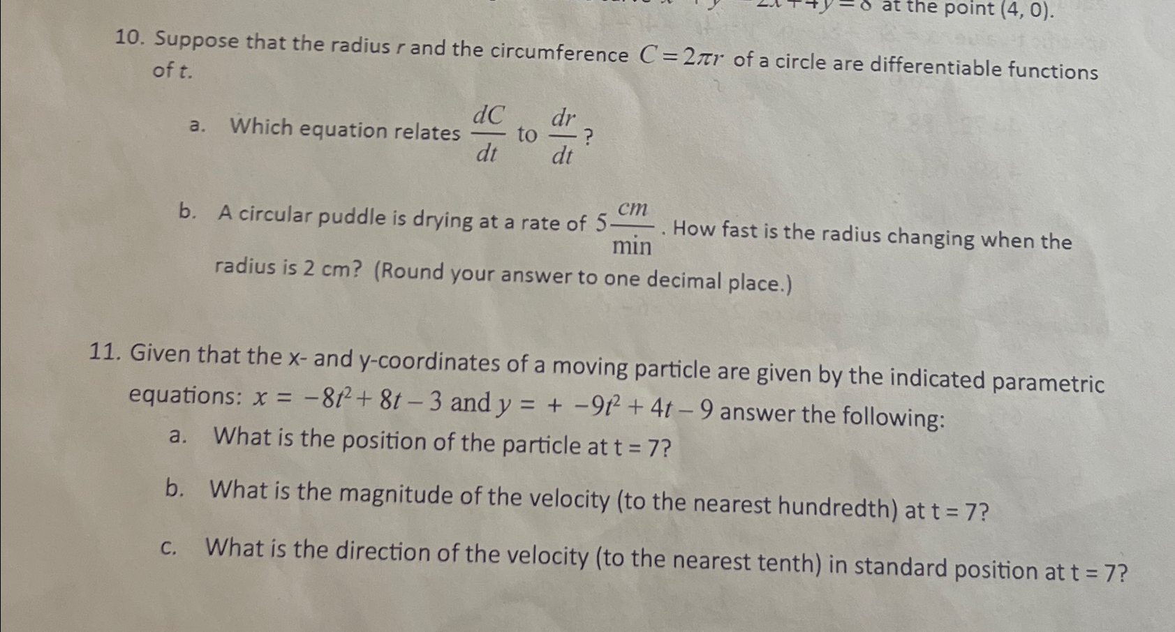Solved Suppose that the radius r ﻿and the circumference | Chegg.com