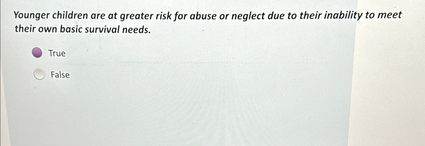 Solved Younger children are at greater risk for abuse or | Chegg.com