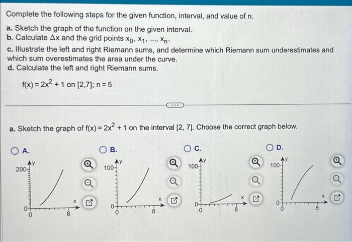 Solved Complete the following steps for the given function, | Chegg.com