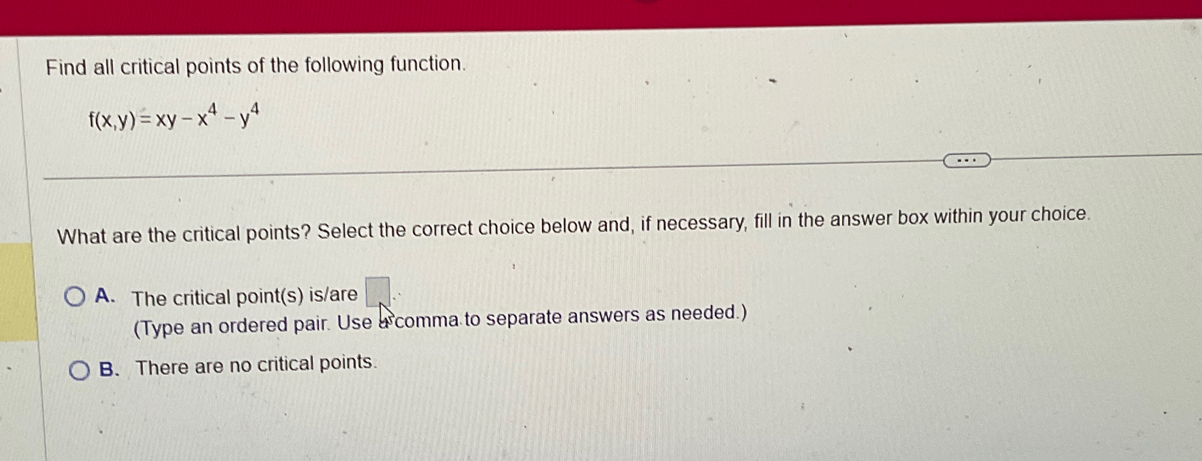 Solved Find all critical points of the following | Chegg.com