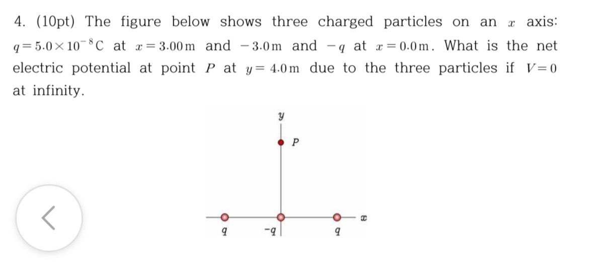 Solved (10pt) ﻿The figure below shows three charged | Chegg.com