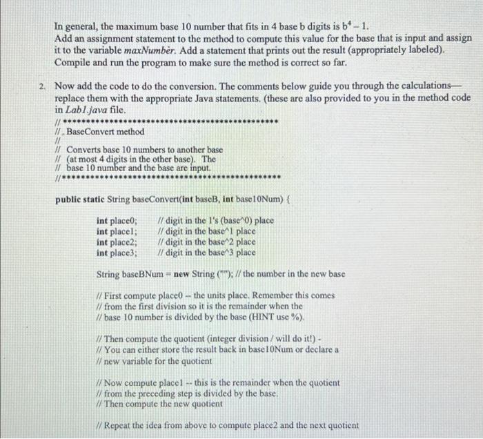 Solved One algorithm for converting a base 10 number to | Chegg.com