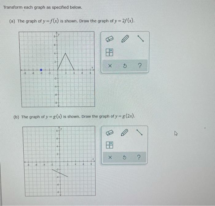Solved Transform each graph as specified below. (a) The | Chegg.com