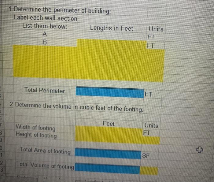 Solved 1 Determine the perimeter of building: Label each | Chegg.com