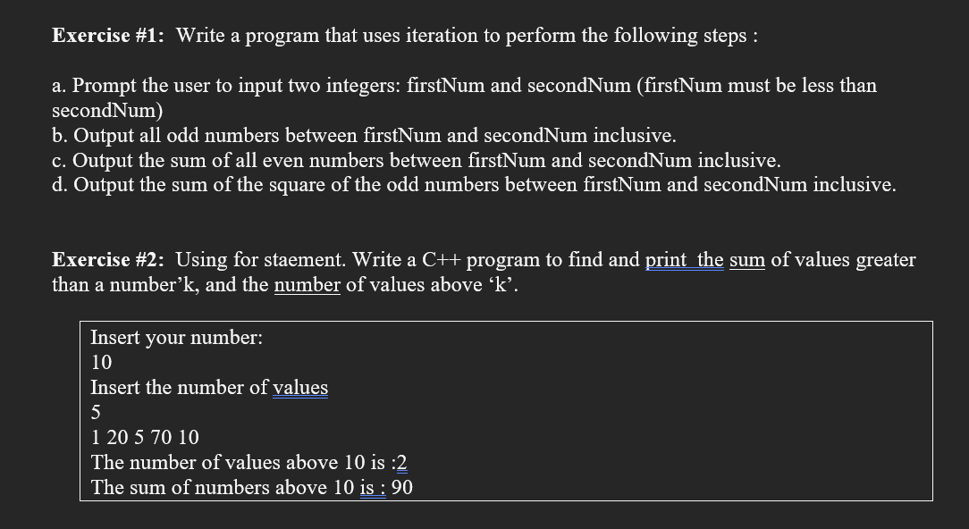 Solved can you solve this one for C++ ﻿codeExercise #1: | Chegg.com