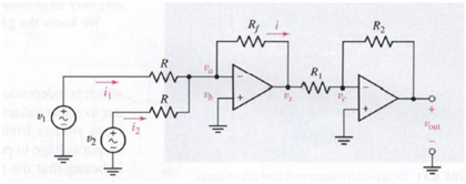 Solved The figure below is a two-stage op-amp circuit | Chegg.com