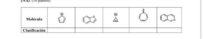 Solved V. Classify the following molecules as Aromatic (A), | Chegg.com