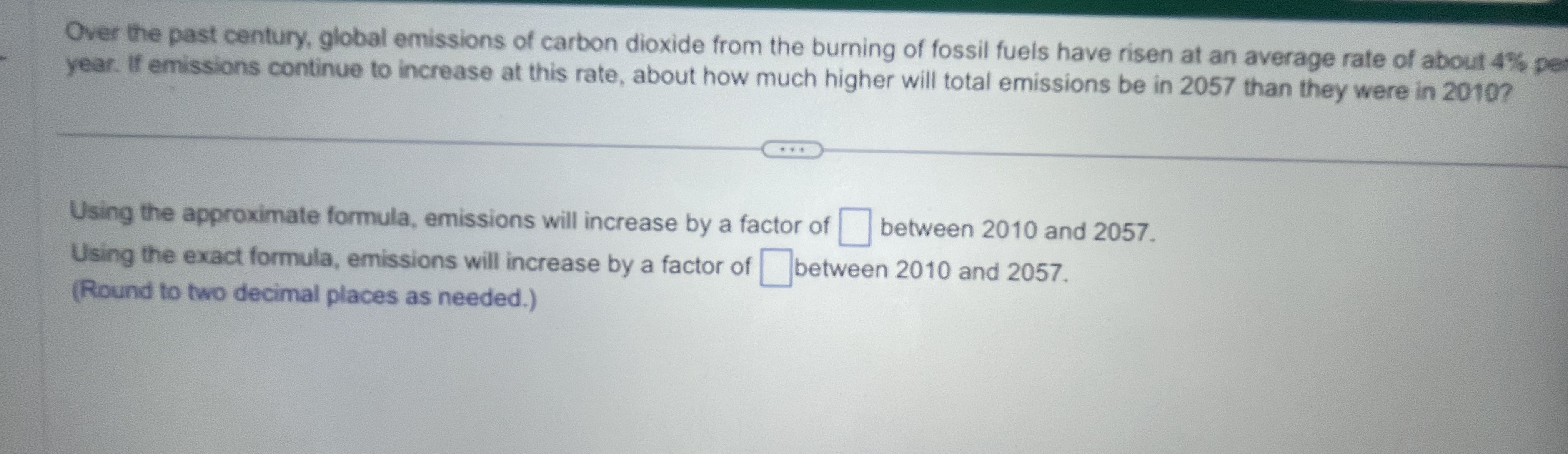 Solved Over the past century, global emissions of carbon | Chegg.com