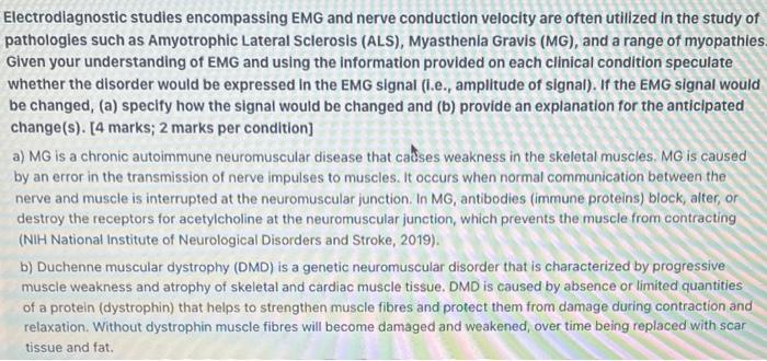 Solved Electrodiagnostic studies encompassing EMG and nerve | Chegg.com