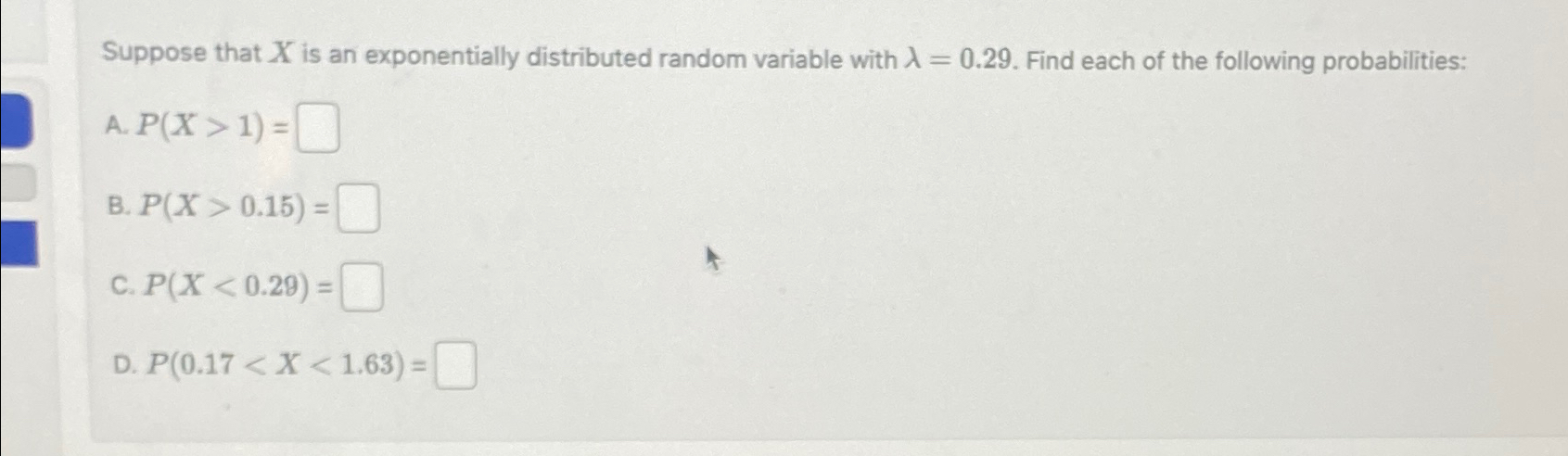Solved Suppose that x ﻿is an exponentially distributed | Chegg.com