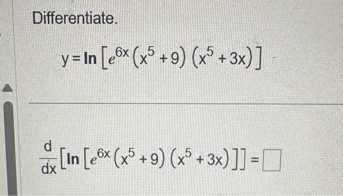 Solved Differentiate. y=ln[(x+3)5(x+7)3(x+4)4] | Chegg.com