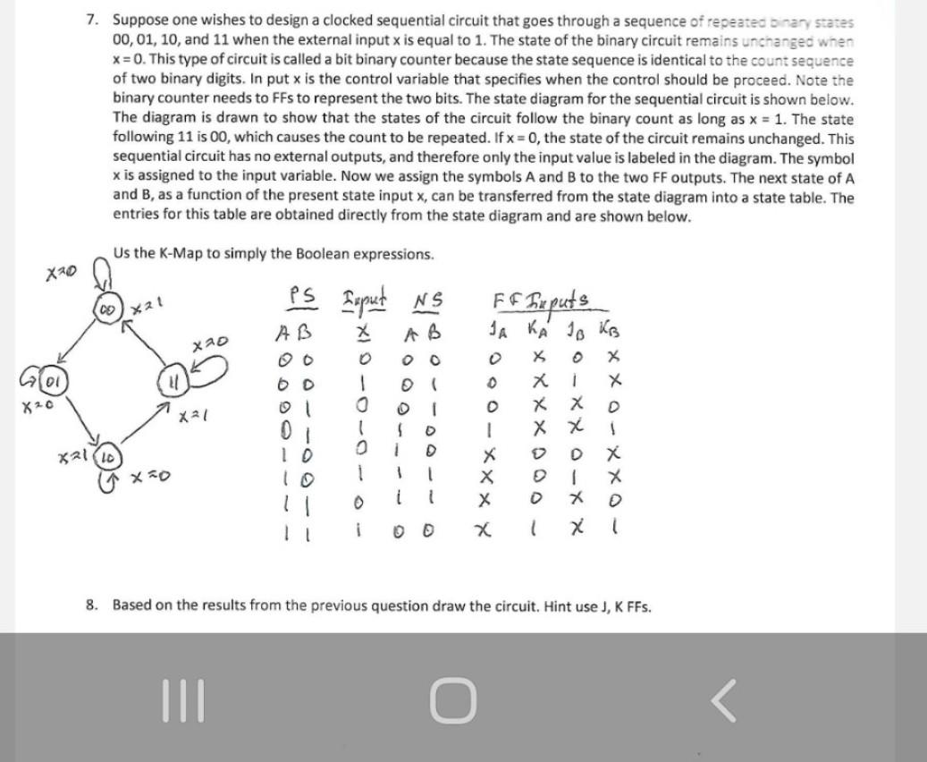 Solved 7. Suppose one wishes to design a clocked sequential | Chegg.com