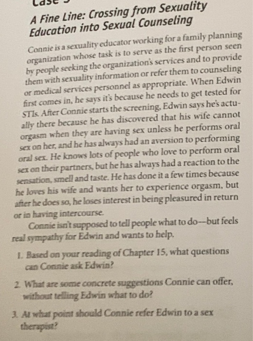 Solved Lose J A Fine Line: Crossing from Sexuality Education | Chegg.com