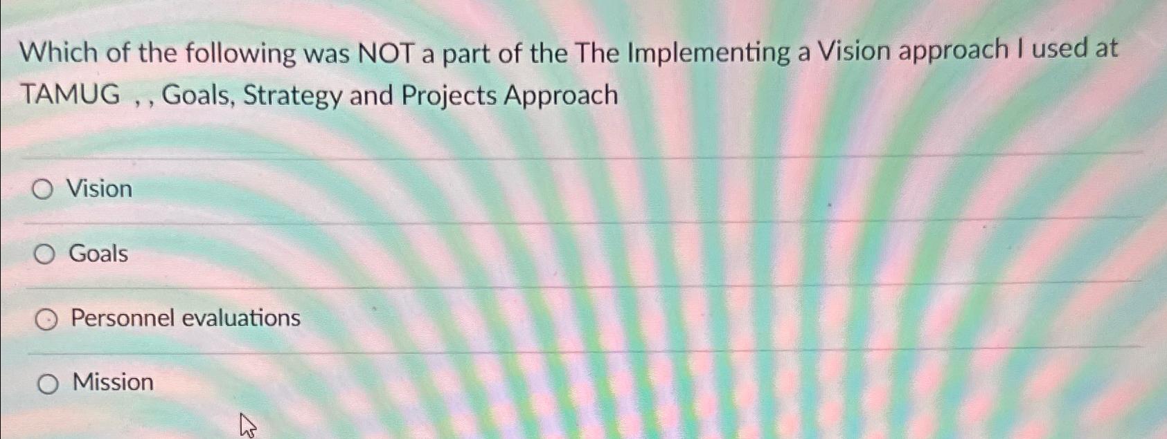 Solved Which of the following was NOT a part of the The | Chegg.com