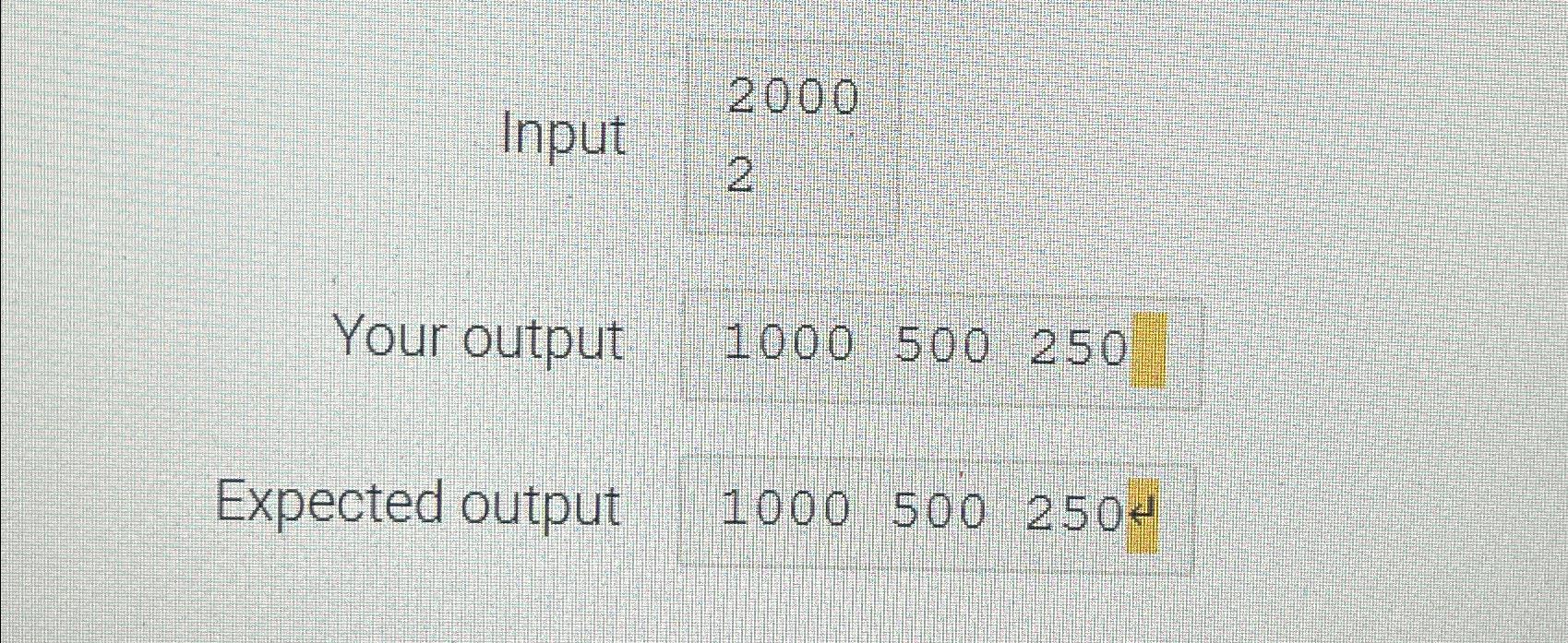 Solved How do i fix this ,20002,Your output | Chegg.com