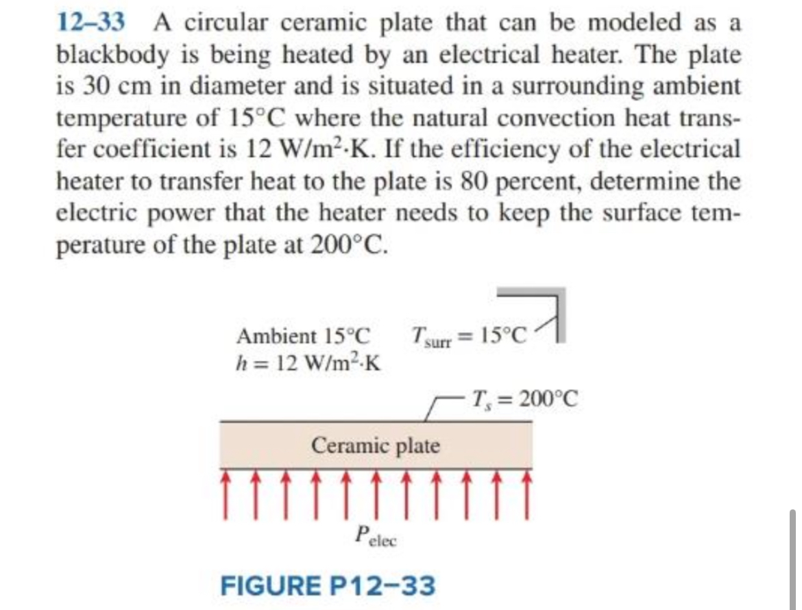Solved 12-33 ﻿A circular ceramic plate that can be modeled | Chegg.com