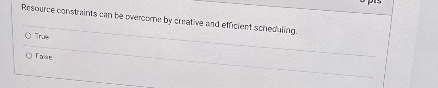 Solved Resource constraints can be overcome by creative and | Chegg.com
