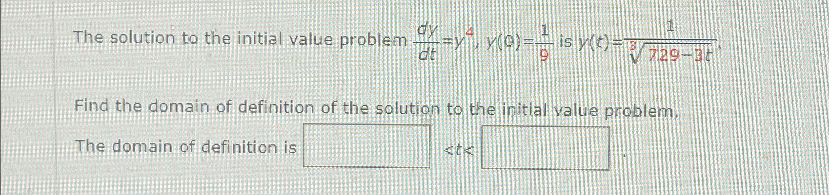 Solved The solution to the initial value problem | Chegg.com