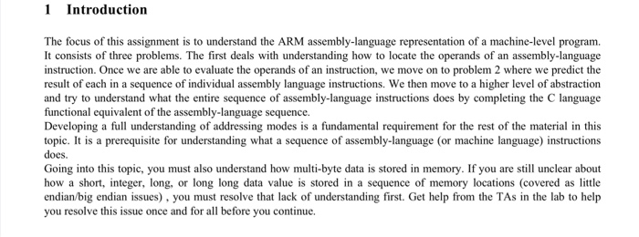Solved 1 Introduction The focus of this assignment is to | Chegg.com