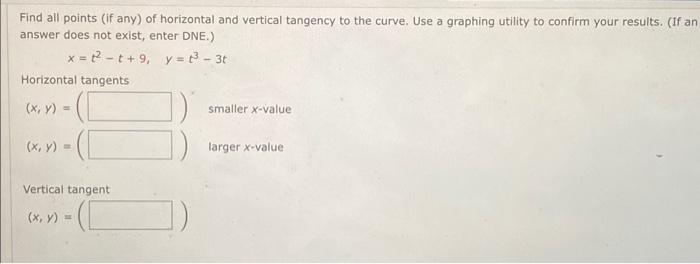 Solved Find all points (if any) of horizontal and vertical | Chegg.com