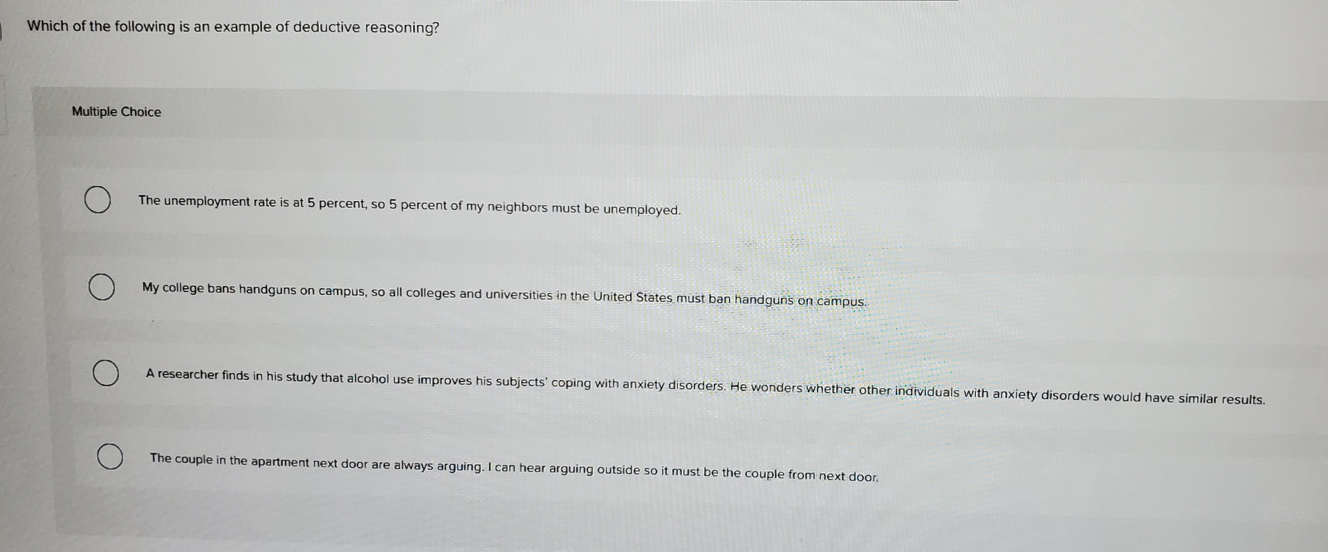 Solved Which of the following is an example of deductive | Chegg.com