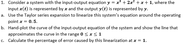 Solved Consider a system with the input-output equation | Chegg.com