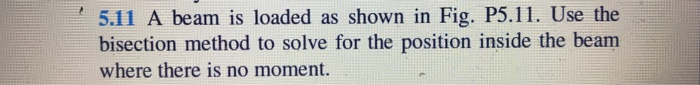 Solved 5.11 A beam is loaded as shown in Fig. P5.11. Use the | Chegg.com