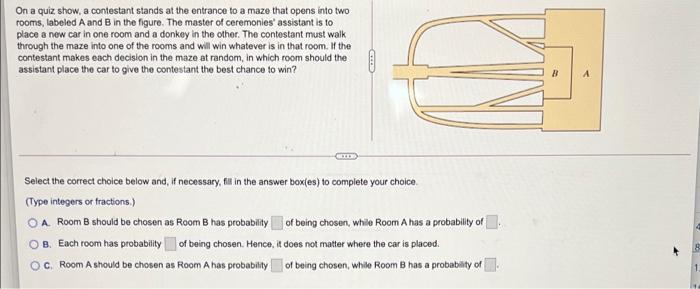 Solved On a quiz show, a contestant stands at the entrance | Chegg.com