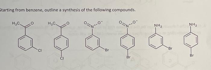 Solved itarting from benzene, outline a synthesis of the | Chegg.com