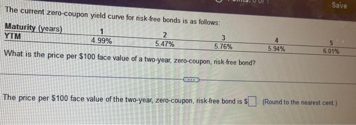 Solved The current zero-coupon yield curve for risk-free | Chegg.com