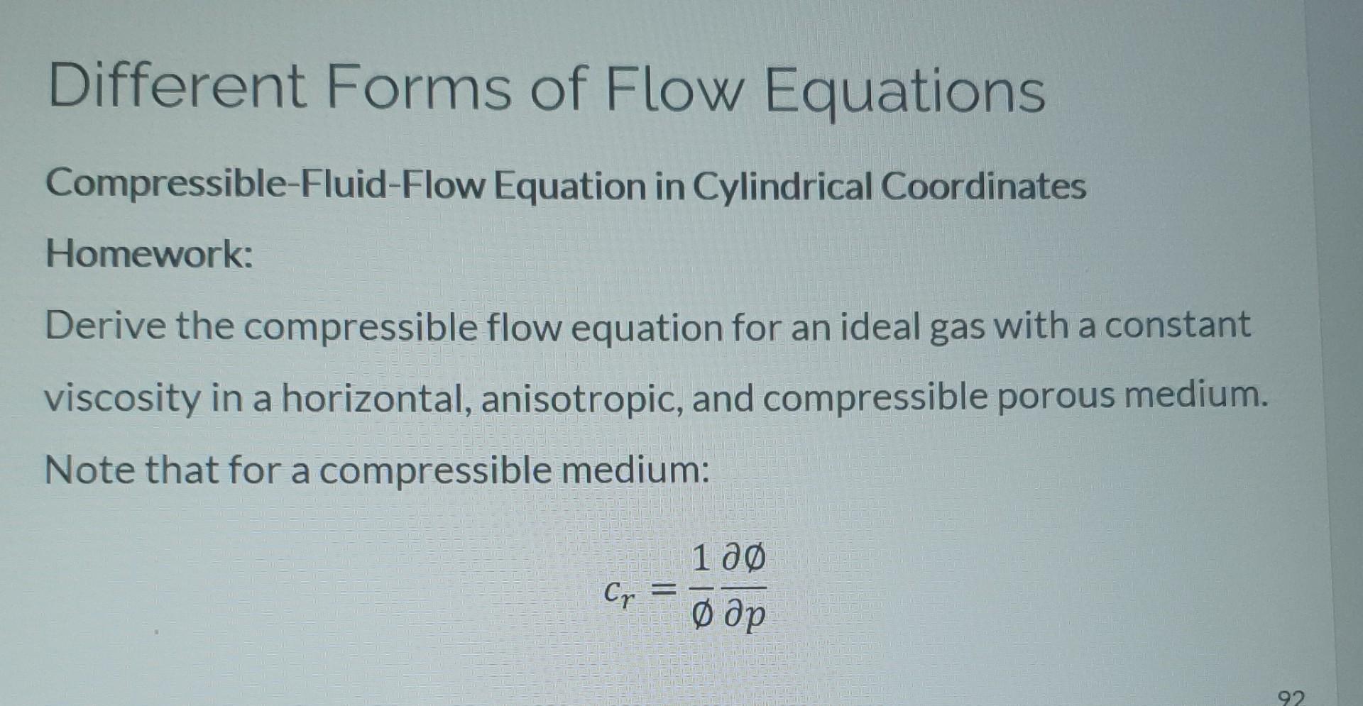 Solved Different Forms of Flow Equations | Chegg.com