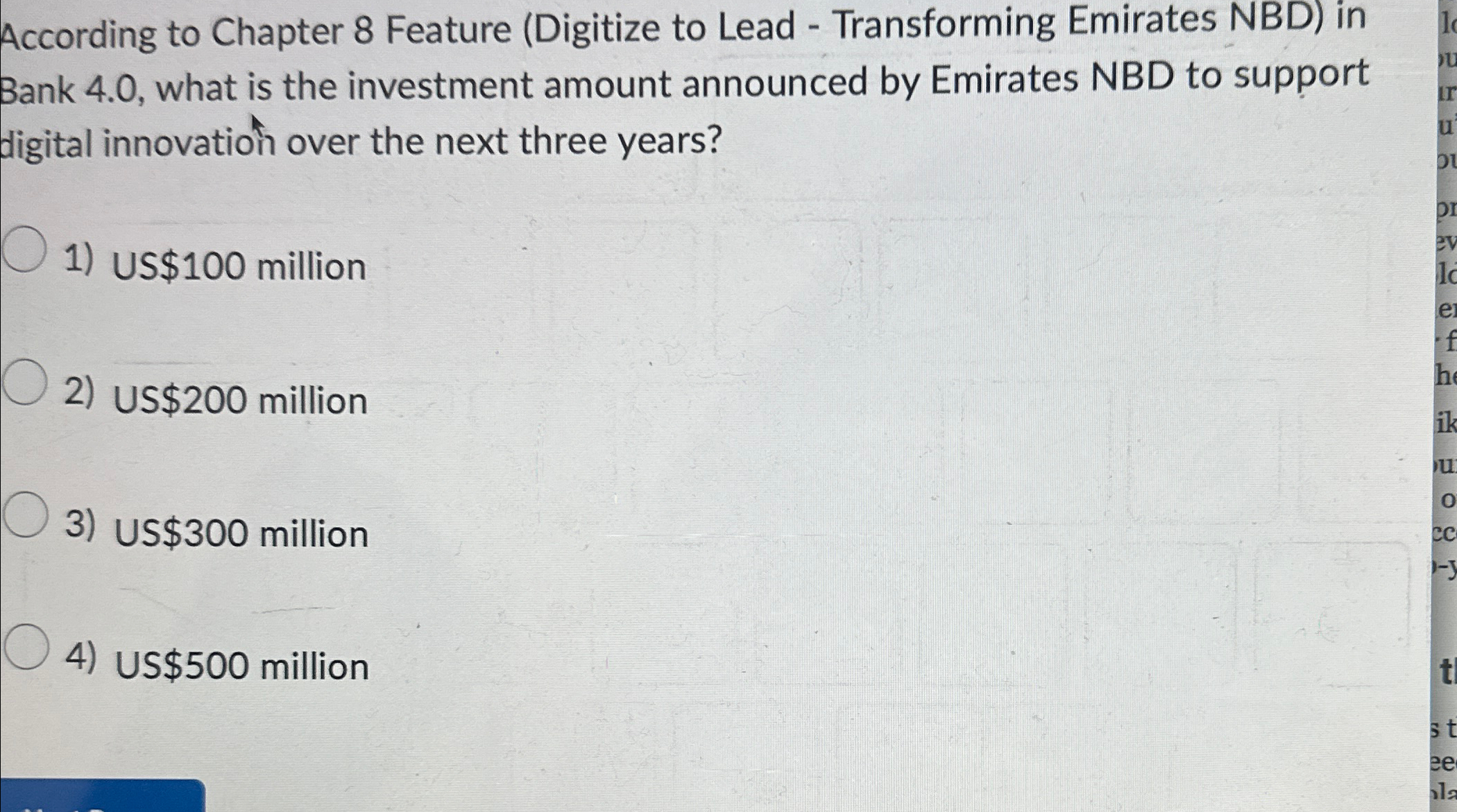 Solved According to Chapter 8 ﻿Feature (Digitize to Lead - | Chegg.com