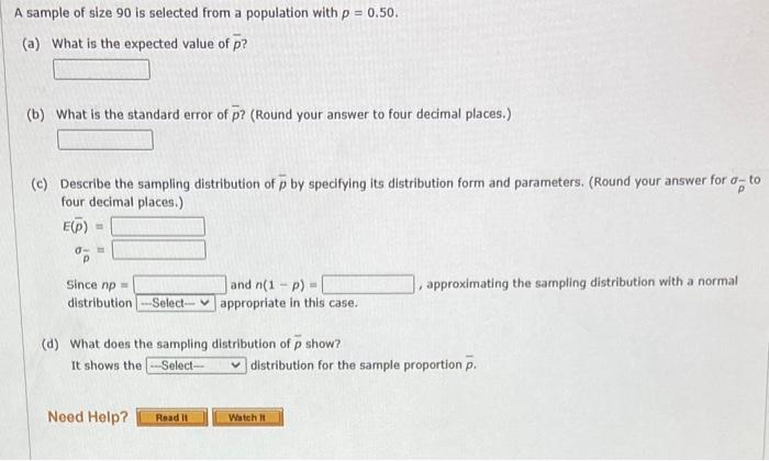 Solved sample of size 90 is selected from a population with | Chegg.com