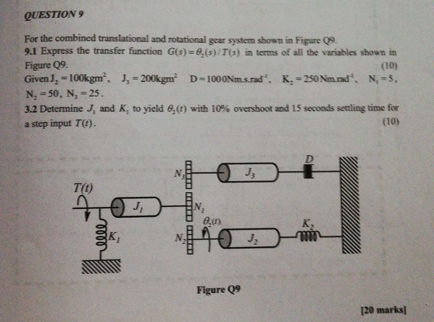 Solved For the combined translational and rotational gear | Chegg.com