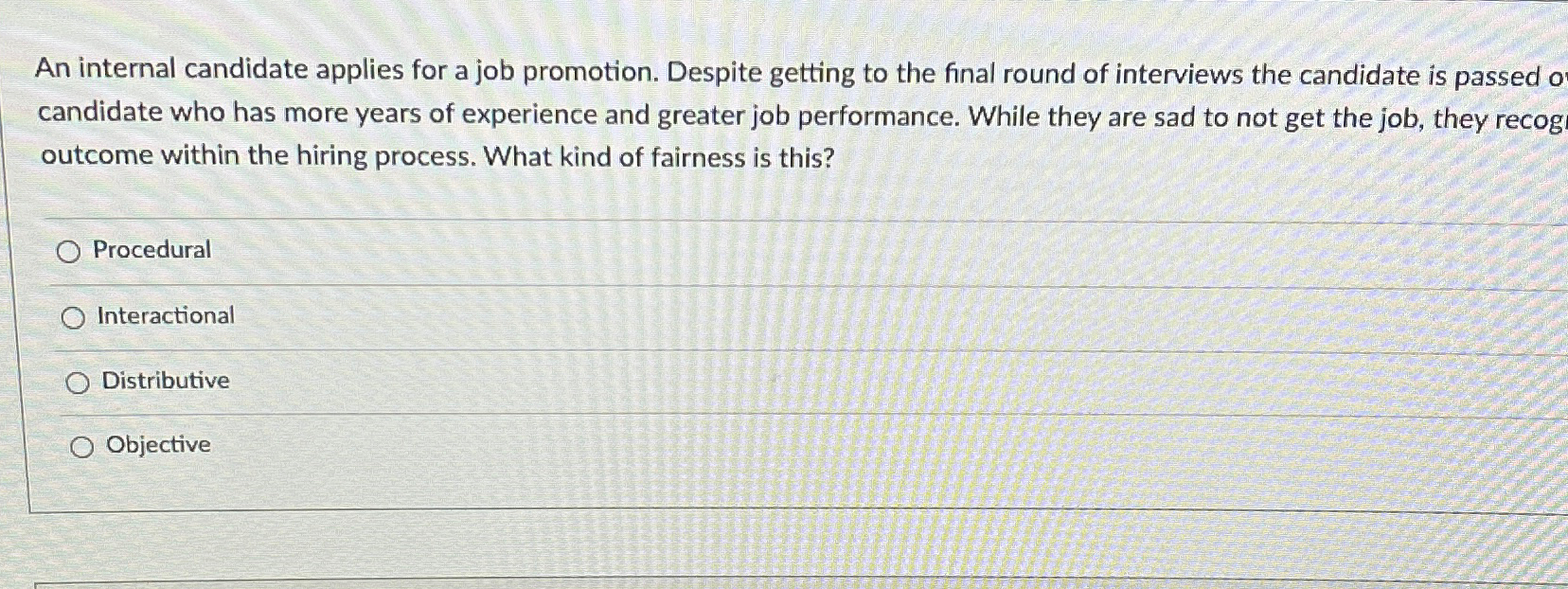 Solved An internal candidate applies for a job promotion. | Chegg.com