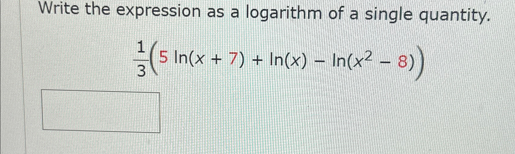 Solved Write the expression as a logarithm of a single | Chegg.com